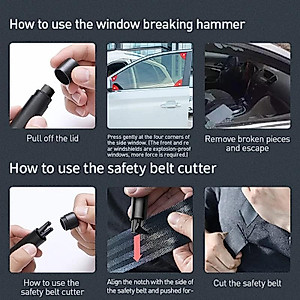 Safehammer, Safehammer Glass Breaker, Safe Hammer Glass Breaker, Safe Hammer Glass Breaker Under Water, Safehammer Glass Breaker For New Cars (Red)