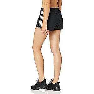adidas Women's Plus Size Pacer 3-Stripes Woven Shorts, Black/White, 3X