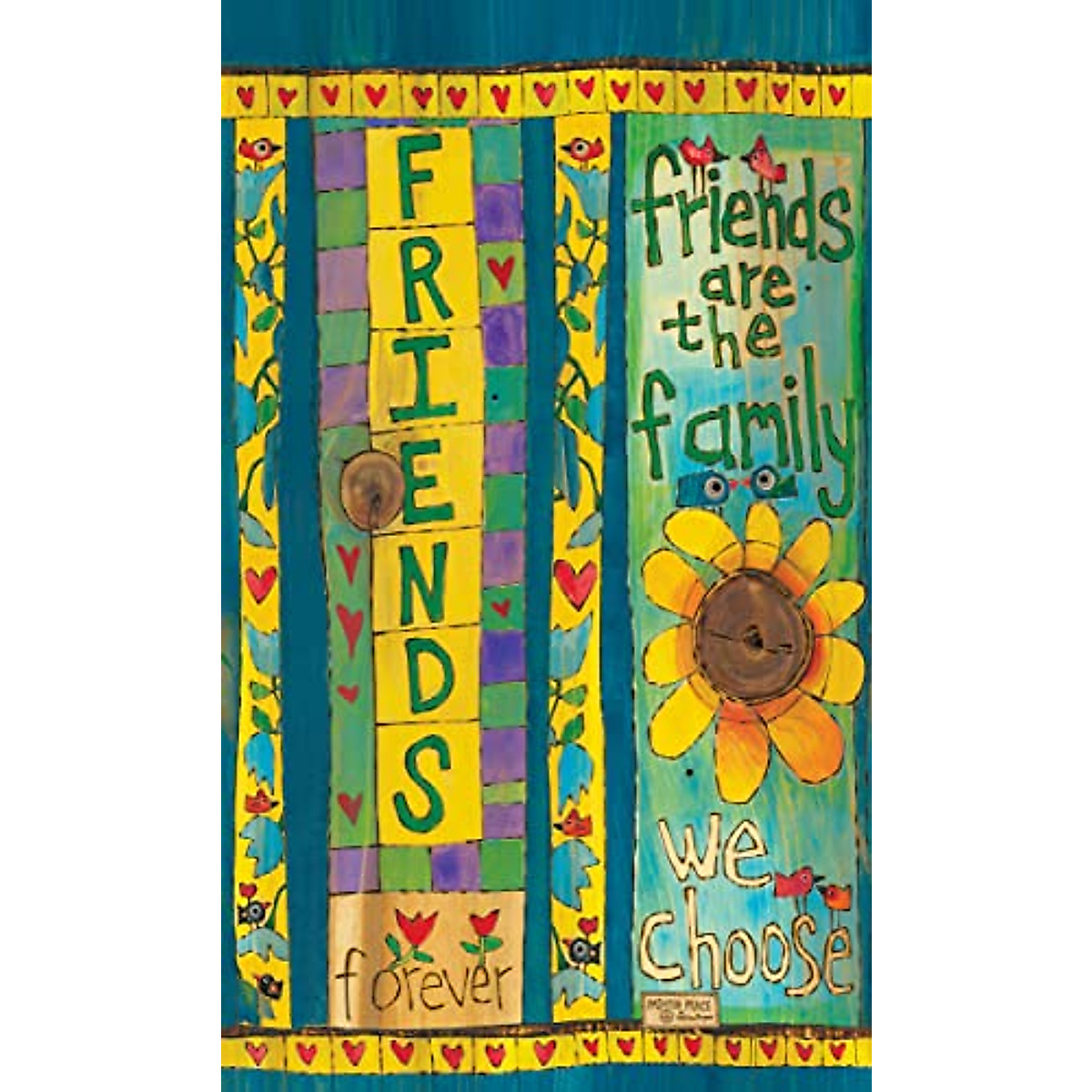 Studio M Choose Your Friends 13" Mini Art Pole Small Decorative Indoor/Outdoor Garden Post, Great Gift, Stake Included for Easy Installation, No Digging - Made in The USA