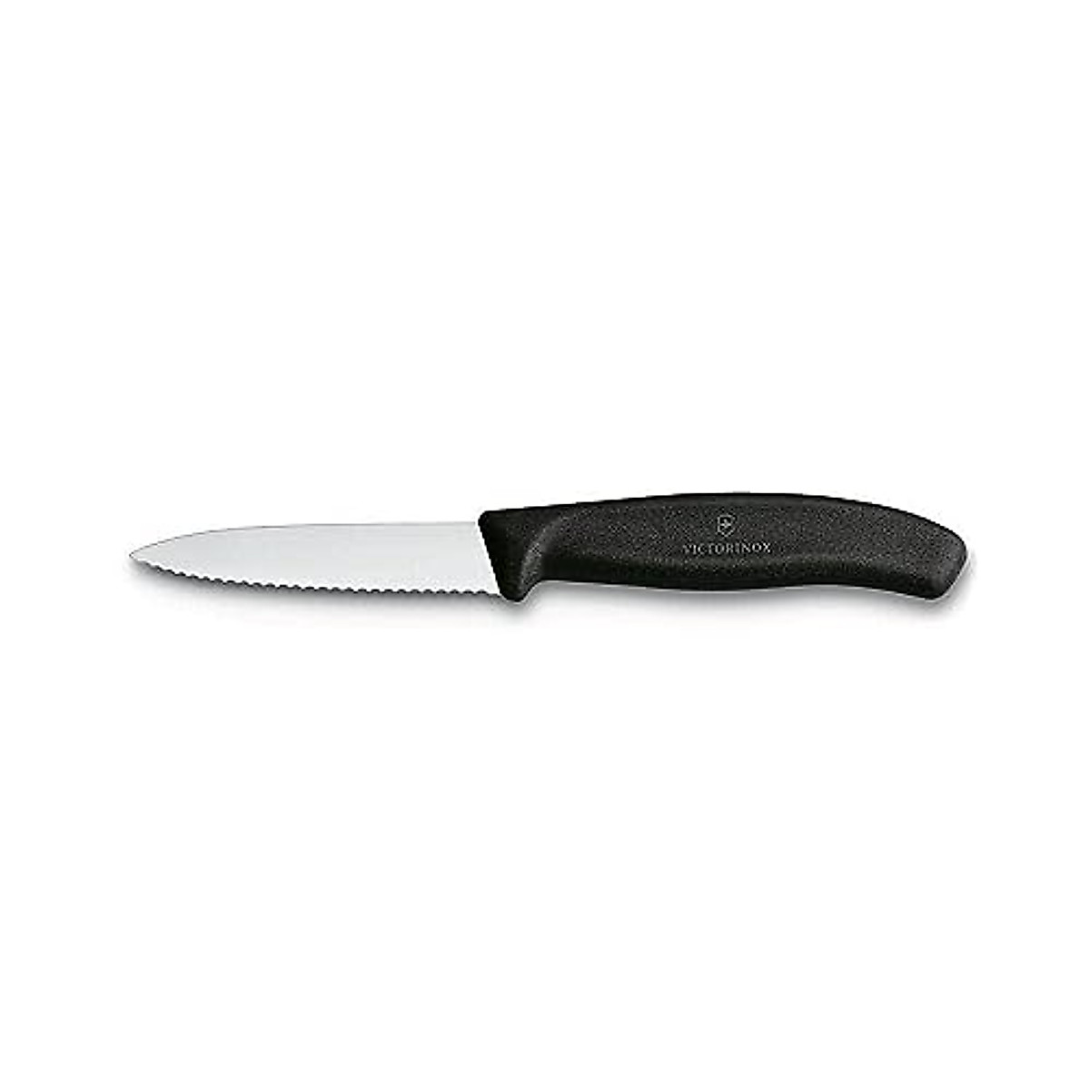 Victorinox, Blac 3.25 Inch Swiss Classic Knife with Serrated Edge, Spear Point, Black, 3.25" Paring (Pack of 2)