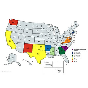 Wall Art Impressions 36x24in Photo Paper Placements of Miss America's Outstanding Teen 2013 on a map