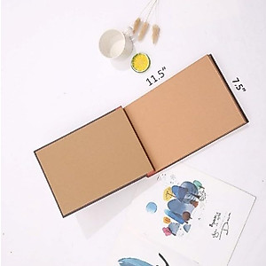 Our Adventure Scrapbook Kit – Includes 40 pgs of Brown cardstock, 12pc FineLiner Pen Set & 100 pc Travel Stickers - Gift Ideas (Wedding, Birthday, Traveler) – Hard Cover – Thick Paper. Versatile