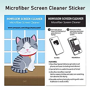 HOMSSEM Screen Cleaner Wipes– 6-PackFunny Phone Screen Cleaner Sticker – Premium Microfiber Electronics Cleaner for Phones, Tablets, Camera Lenses, Gadgets – Cute Animal Designs