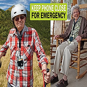 Gecko Travel Tech Cell Phone Lanyard, Universal Neck Phone Holder & Silicone Card Pocket with Adjustable Neck Strap (Black Neck - Black Pocket)