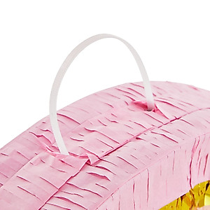 Rainbow Pull String Pinata for Pastel Birthday Decorations, Gender Reveal Party Supplies (Small, 16.5 x 10 x 3 In)