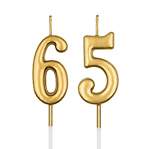 65th & 56th Birthday Candles, Champagne Gold Number 65 56 Candle for Cake, Happy Birthday Cake Topper Decoration for Birthday Anniversary Celebration Party Supplies