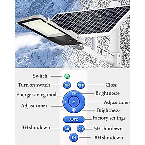 ZXXHNNAIH Solar Street Light IP165 Waterproof Solar Street Light with Pole,Easy Installation,Equipped with a Remote Control for Remote Control,for Yard