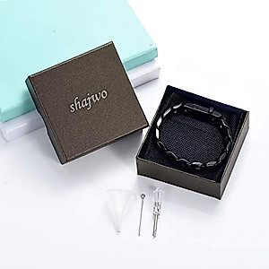 shajwo Cremation Urn Bracelet for Human Ashes for Men,Cuban Link Bracelet Cremation Jewelry for Ashes Urn Keepsake Memorial Ash Holder Bracelet,Black 22cm
