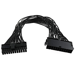 E-outstanding ATX 24 Pin Extension Cable Lead 24 Pin Male to 24 Pin Female ATX Power Supply PSU Extension Cable Extender for Motherboard 32cm/12.6Inch