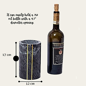 Marble Wine Chiller: Multi-Purpose Bucket Vase, Utensil Holder, and Beverage Cooler - Elegant Design - Ideal for Home Bar, Bar Cart Decor, and Kitchen - 750ml Bottle Cooler Ice Bucket