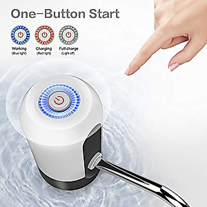 Water Dispenser 5 Gallon,MIKOSI Water Jug Dispenser Universal Electric Water Bottle Dispenser, Water Pump For 5 Gallon Bottle With 2 Silicone