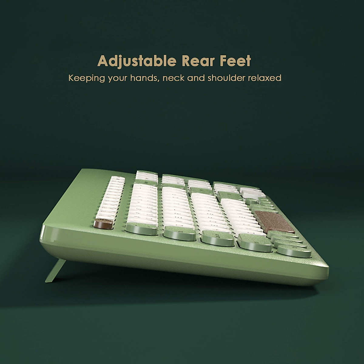 Wireless Keyboard and Mouse Combo, Superbcco 2.4GHz USB Cordless Computer Keyboard with Numeric Keypad, Quiet Click, Round Keys, Slim for Desktop/PC/Laptop/Surface/Windows OS (Chocolate Green)