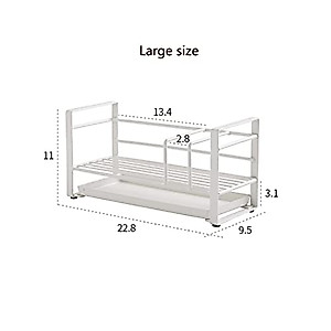 LUVADU ZCX Sink Organizer Kitchen Sink Organiser, Sink Storage Holder,Soap Dish Dispenser Brush Holder Storage Soap Dispenser Organizer (Size : Small)