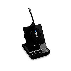 Sennheiser SDW 5016 (507016) Single-Sided Wireless DECT Headset for Desk Phone Softphone/PC& Mobile Phone Connection Dual Microphone Ultra Noise-Canceling, Black, 3 inches