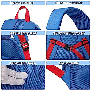 Ryushoyo 13-Inch Kids Backpack for Boys & Girls, Perfect for Daycare and Preschool, Toddler Bags Red Yellow Blue