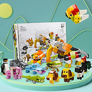 JOYPRO 12 Animals Building Blocks Valentines Gifts Exchange Party Favors for Kids