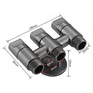 1-In-3-Out Dual Control Valve, Handheld Bidet Sprayer For Toilet G1/2 Three-Way Control Washing Machine Faucet Sprayer Kit For Wash, Pet, Cloth, Bidet Bathroom Cleaning (Black Gray)