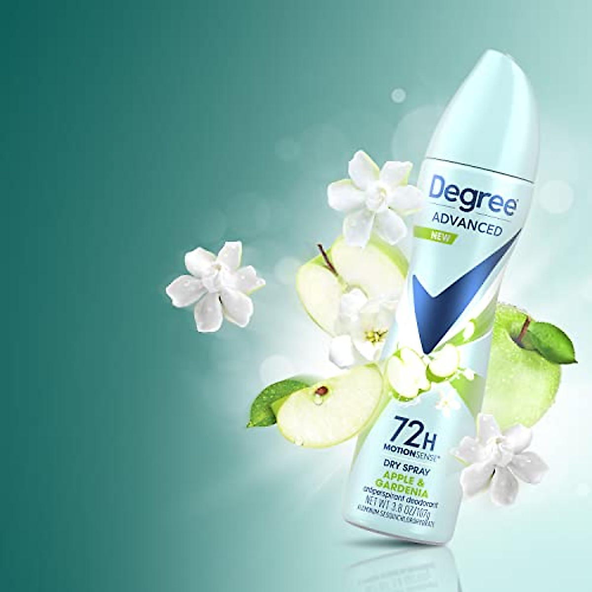 Degree Antiperspirant Spray Deodorant for Women Apple & Gardenia 72-Hour Protection, 3.8 Ounce (Pack of 3)