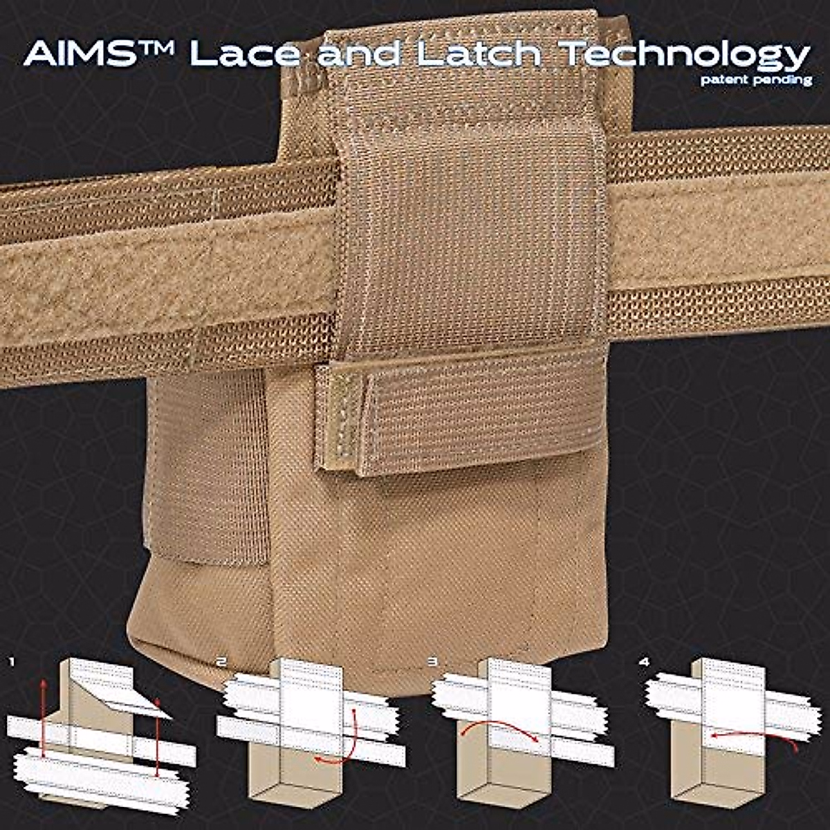 Atlas 46 AIMS Tape Measure Quick Slide Nelson Freedom Clip Version 2, (Coyote)