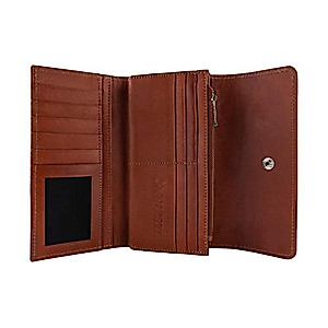 Mauzari Geneva Women's Tooled Leather Wallet (Obsidian)