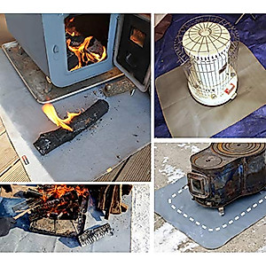 Fire Pit Mat for Deck Fireproof, Outdoor Wood Stove Hearth Pads, Camping BBQ Mat with Fire Retardant Material to Protect Your Deck Patio Lawn Campsite from Fire Burn