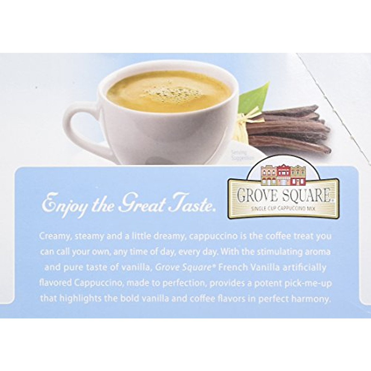 Grove Square Cappuccino Cups, French Vanilla, Single Serve Cup for Keurig K-Cup Brewers, 24 Count (Pack of 2)