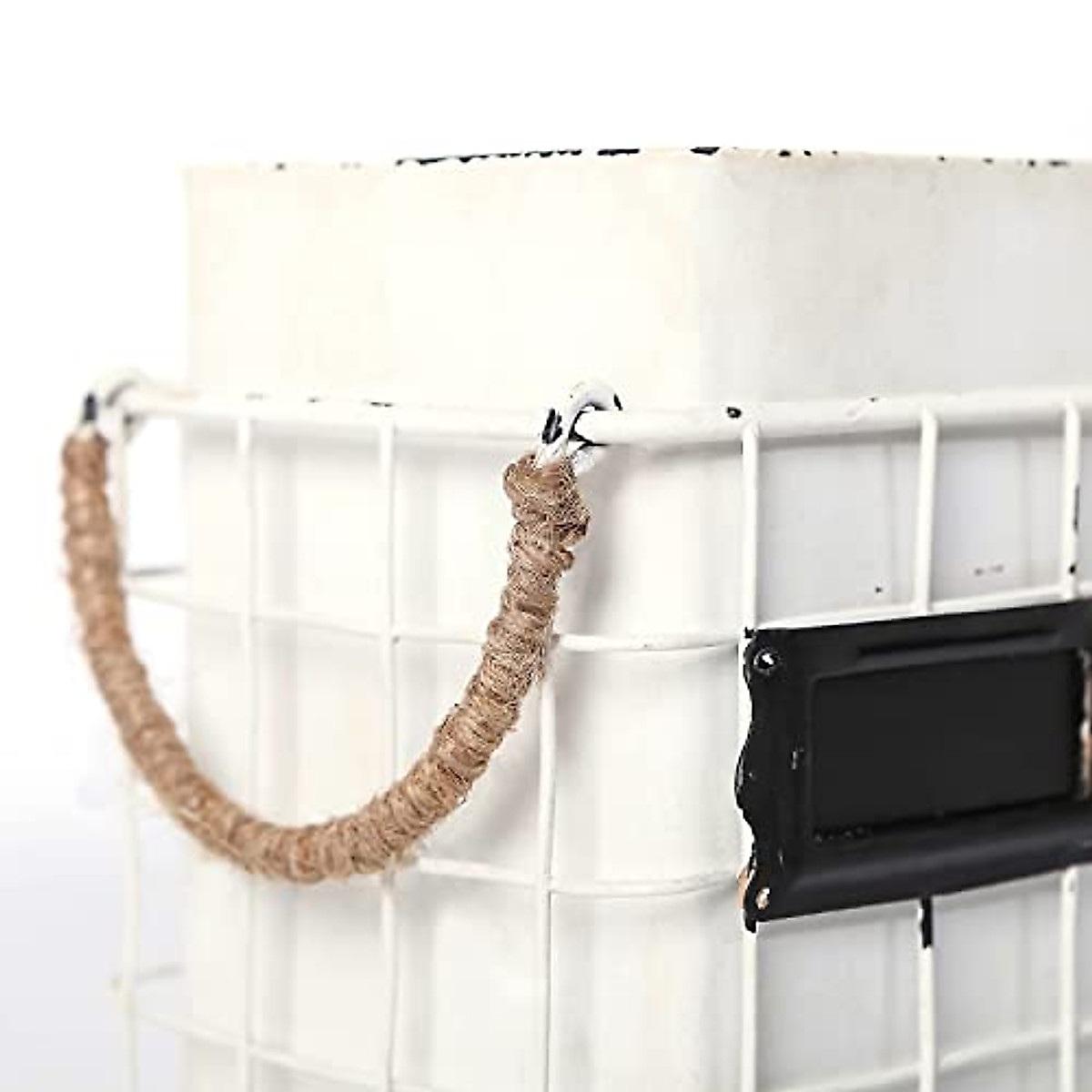 NIKKY HOME Farmhouse 3 Compartment Flatware Cutlery Caddy Countertop Silverware Holder for Spoons, Knives, Forks - White