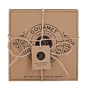 Santa Barbara Design Studio Gift Set Kitchen Essentials TableSugar Kraft Cardboard Book Gift Box, 3-Pieces, Gourmet Cheese Knives