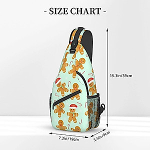 Mvirnsw Gingerbread Men Pattern Sling Bag Crossbody Backpack Hiking Travel Daypack Chest Bag Shoulder Bag For Women Men