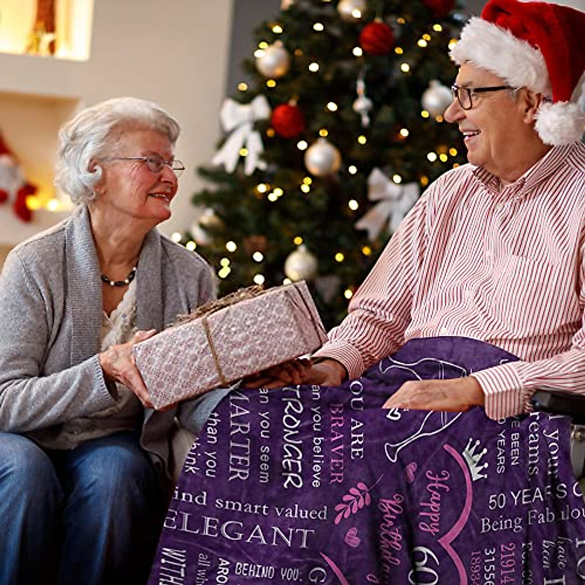 Kmayro 60-Year-Old Birthday Decoration for Her, Mom, Wife, 60th Birthday Gifts for Women 50" X 60" Blanket, Happy 60th Birthday Gifts for Women, Funny 60th Birthday Gift Ideas Perfect Throw Blankets