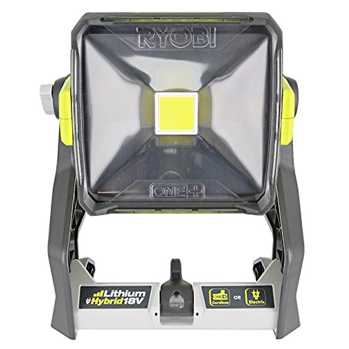 Ryobi P721 One+ 1,800 Lumen 18V Hybrid AC and Lithium Ion Powered Flat Standing LED Work Light with Onboard Mounting Options (Battery and Extension Cord Not Included, Light Only)