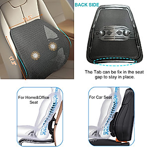 Big Hippo Lumbar Support, Car Back Support with Massage Beads Ergonomic Design for Comfort and Lower Back Pain Relief, Car Seat Lumbar Support for Driver, Office Chair, Wheelchair, Chair Support Home