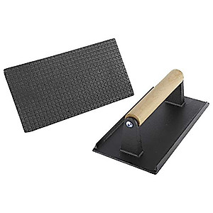 Yaegoo 2 Pack Cast Iron Steak Weight Press with Wooden Handle 8 x 4-Inch for Bacon, Paninis, Sandwiches and Vegetables