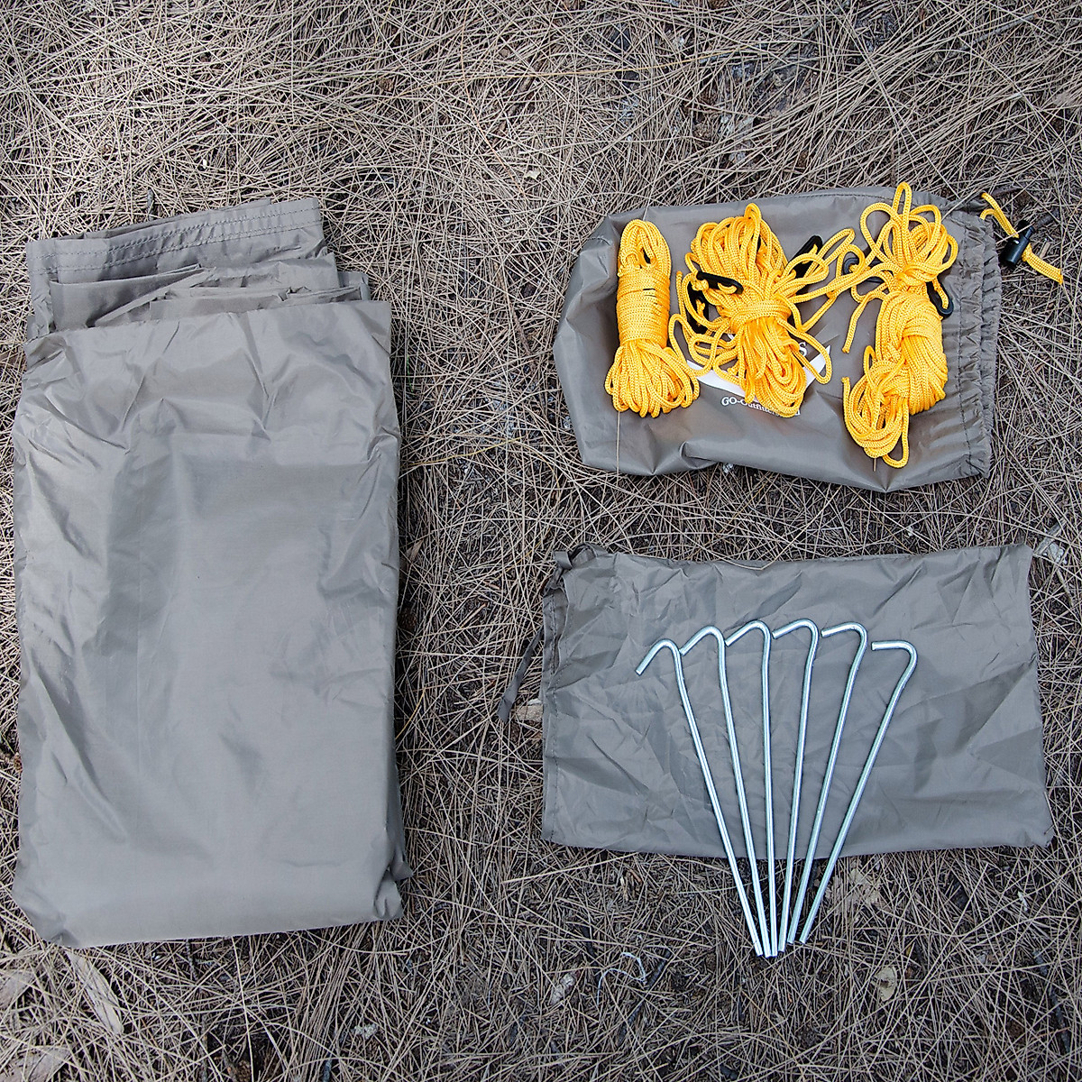 Go Outfitters Apex Camping Shelter/Hammock Tarp, Coyote Brown