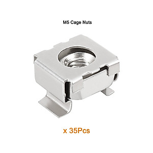 uxcell 35 Pack, M5 Cage Nut, 304 Stainless Steel for Server Shelf Cabinet