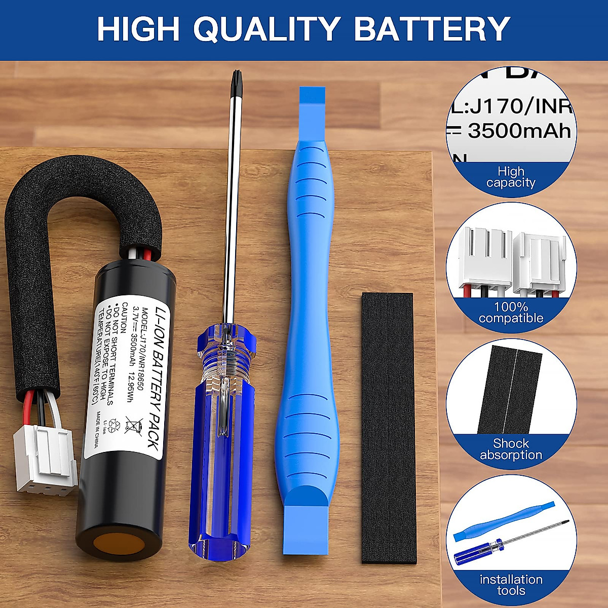 Kratax 3500mAh Rechargeable Replacement Battery for Harman Kardon Onyx Studio 1/2/3/4 Wireless Bluetooth Speaker, Real Capacity HK Onyx Battery, Same Quality as Original Battery
