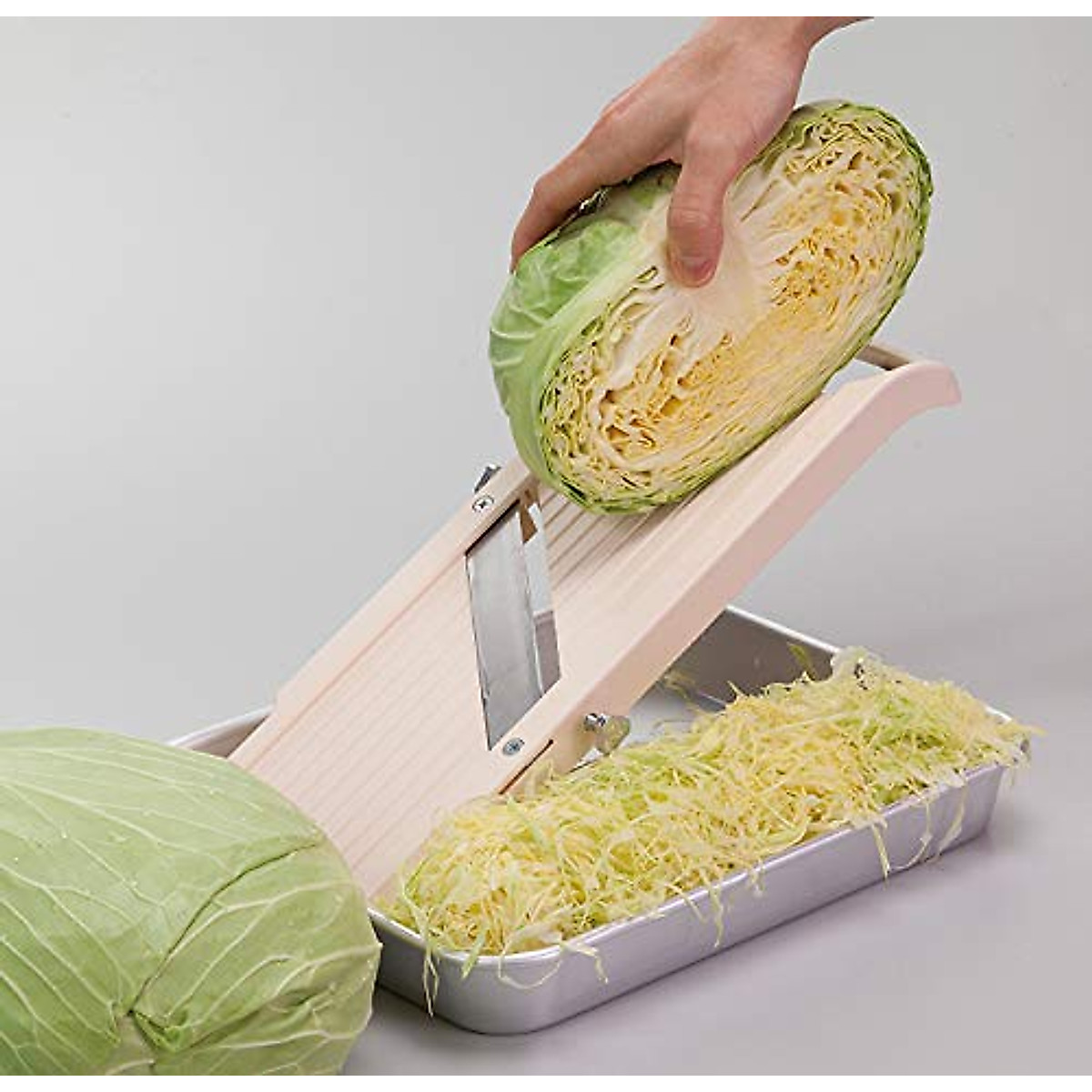 Benriner Super Standard Madoline Slicer, with with 4 Japanese Stainless Steel Blades, Almond