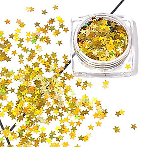 Lainrrew 100 g/ 3.53oz Star Confetti Star Table Confetti Metallic Foil Glitter Star Sequins Table Scatter Balloon Confetti for Birthday Wedding Christmas Festival Party Decorations, 0.27"