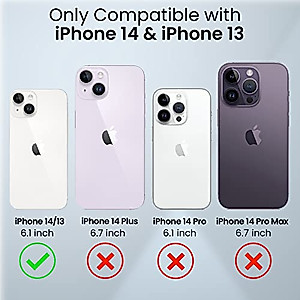 Caka for iPhone 14 Case, iPhone 13 Phone Case with Camera Cover & Kickstand, Built-in 360°Rotate Ring Stand with Camera Lens Protection Magnetic Magnet Phone Case for iPhone 13 & iPhone 14 -Green