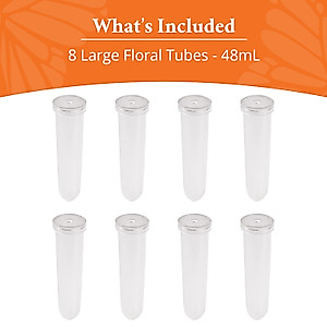 8-Pack FAT CAT Large Floral Tubes with Flat Lids | Flower Water Tubes to Feed Caterpillars Milkweed Stem and Leaf Cuttings, Host Plants, and Nectar Flowers to Keep Them Fresh by MONARCH BUTTERFLY LIFE