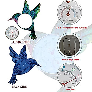 FESTYLES Outdoor Thermometer for Patio Room Humidity Thermometer 11Inch Indoor Large Numbers Waterproof Hummingbird Not Require Battery