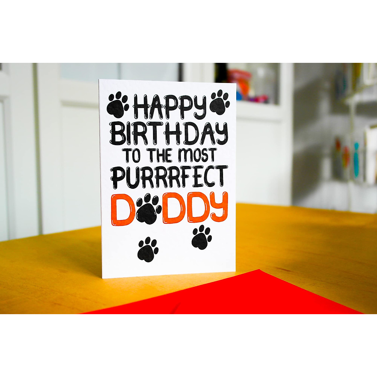 Happy Birthday Card From The Cat, To The Most Purrrfect Daddy For Cat Lover Dad