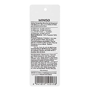 MINISO Multi-Purpose Storage Bag with Netting, Canvas Storage Basket with Stylish Design (Blue)