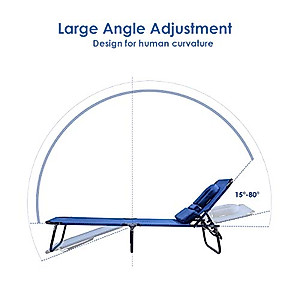 Casart Chaise Lounge Chair, Folding Beach Chair with Adjustable Back and Hole for Face Down, Perfect for Beach, Pool, Patio and Lawn (1)