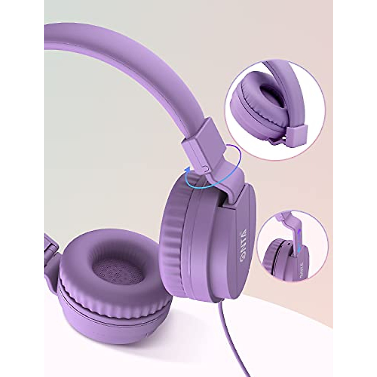 ONTA Kids Headphones for Boys Girls - Child Student Headset Wired plug Toddler Earphones School Teen on Ear for Ipad | Computer | Smart phone | Amazon Fire Tablet | Laptop | Plane Travel | Game purple
