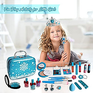 Sendida Kids Makeup Kit for Girls, Kids Play Real Washable Makeup Kit Cosmetics Toys Gift for Little Girls Toddlers Dress up Set, Birthday Gift Toys for 4-6 Years Girls