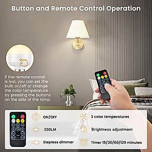 SCOPOW 2Packs E26 Rechargeable Light Bulbs with Remote Control Timer and 3 Color Temperature Magnetically Battery Operated Light Bulbs Dimmer for Non-Hardwired Detachable (5W+E26+3Colors+2PC)