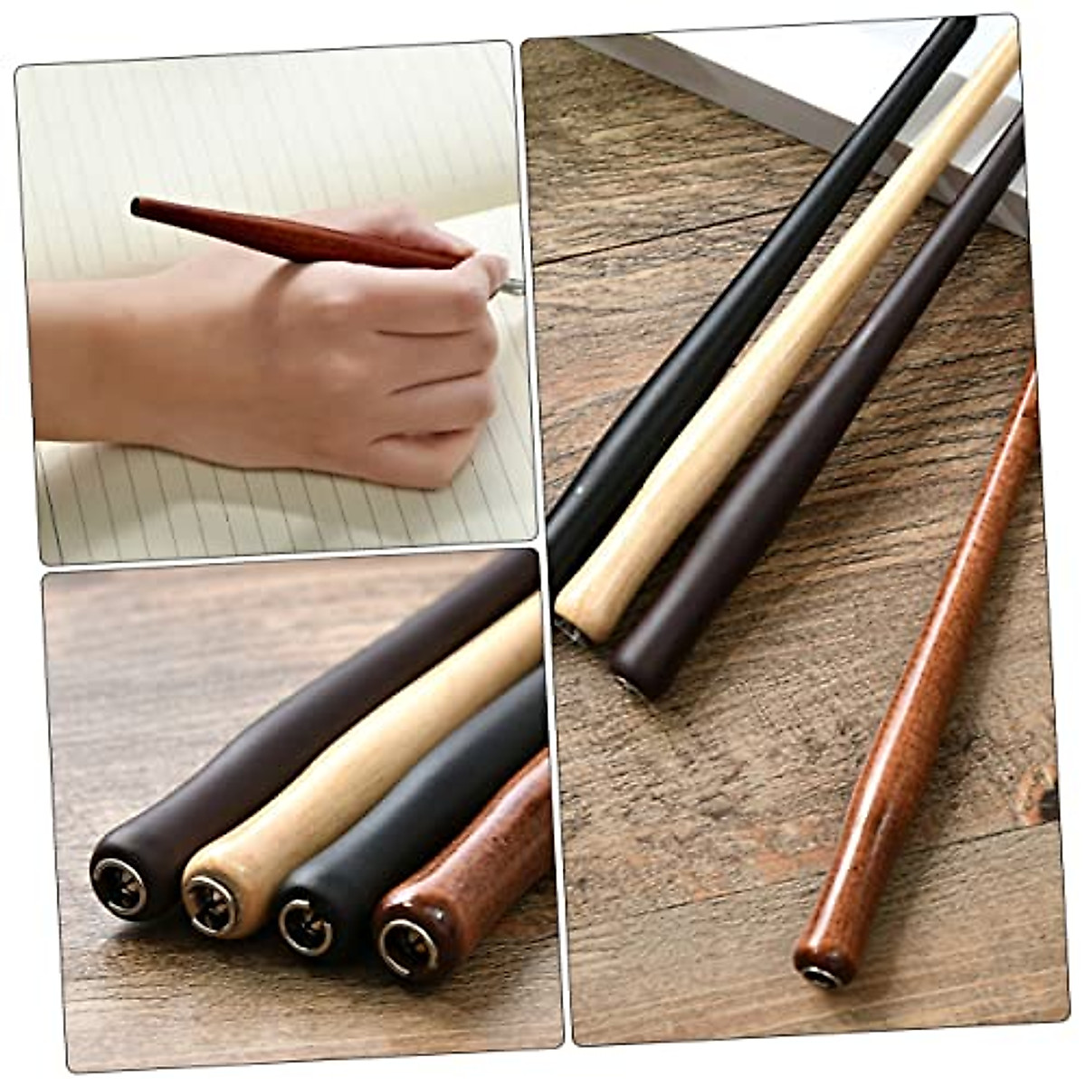 COHEALI 4pcs Wooden Dip Pen Holder Dip Pen Nib Holder Comic Drawing Pen Oblique Pen Holder Wood Pencil Holder Set Calligraphy Penholder Dip Penholder Writing Accessory Bevel Comic Pen