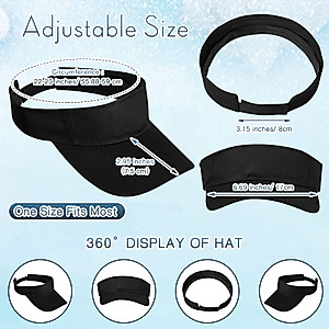 36 Pack Sun Visor Caps Adjustable Sports Athletic Cap UV Protection Sun Visor Hat for Men Women Tennis Running Golf(Black)