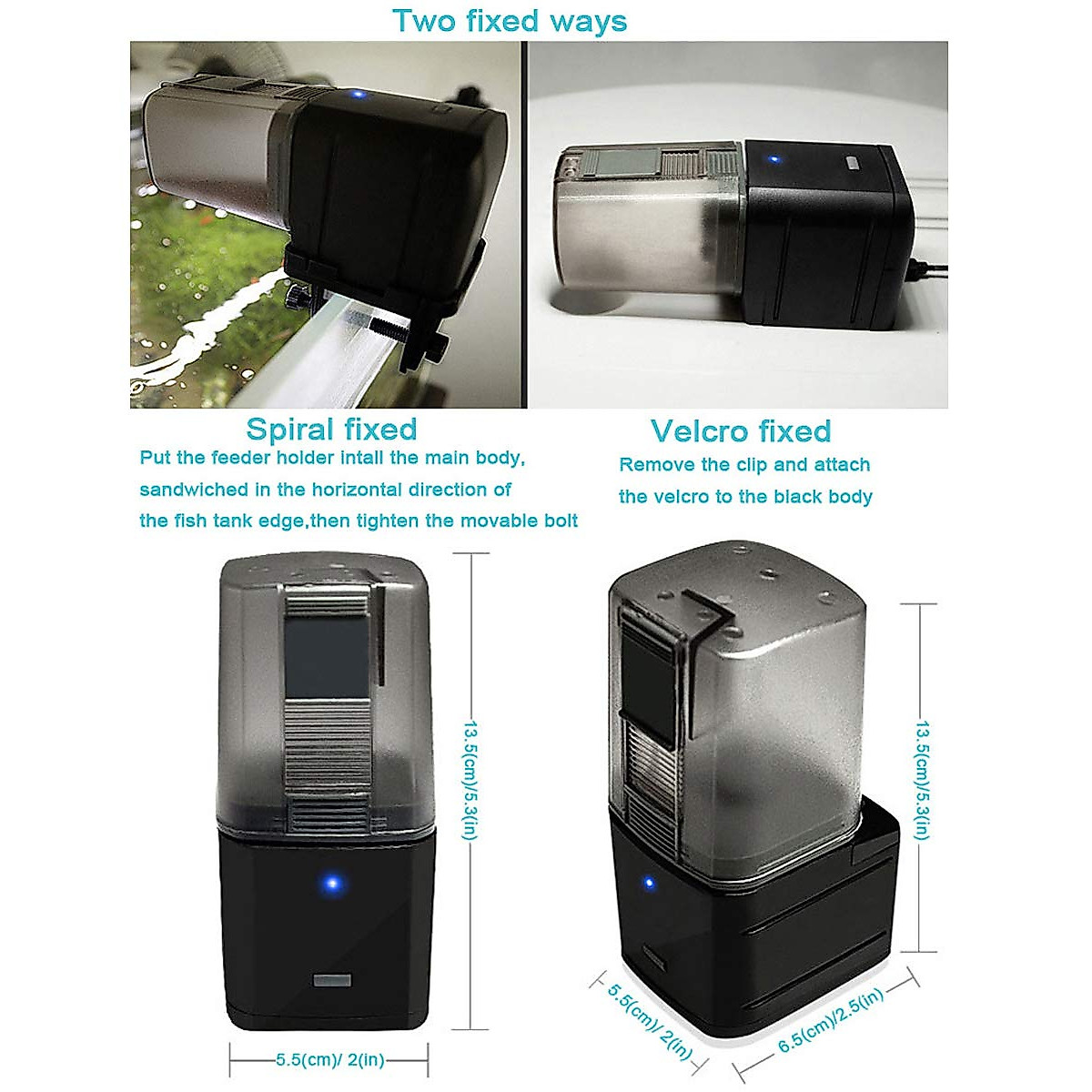 Aquarium Wi-Fi Fish Feeder Automatic Fish Feeders Auto Fish Food Timer Feeder for Fish Tank